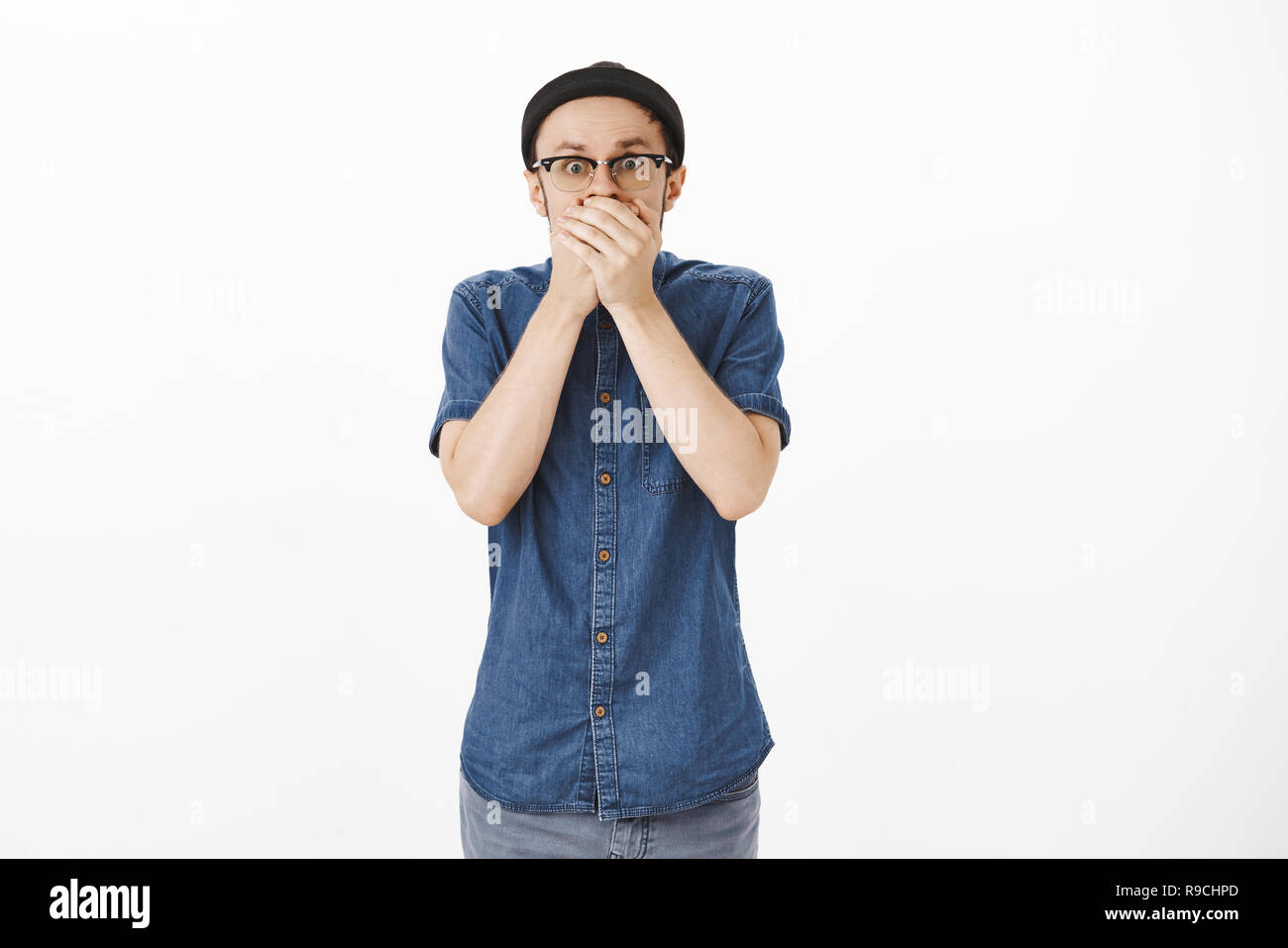 Shocked young man panicking hi-res stock photography and images - Alamy