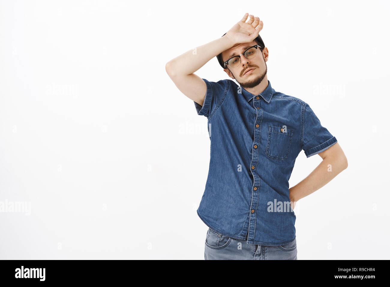Man sweat forehead hi-res stock photography and images - Alamy