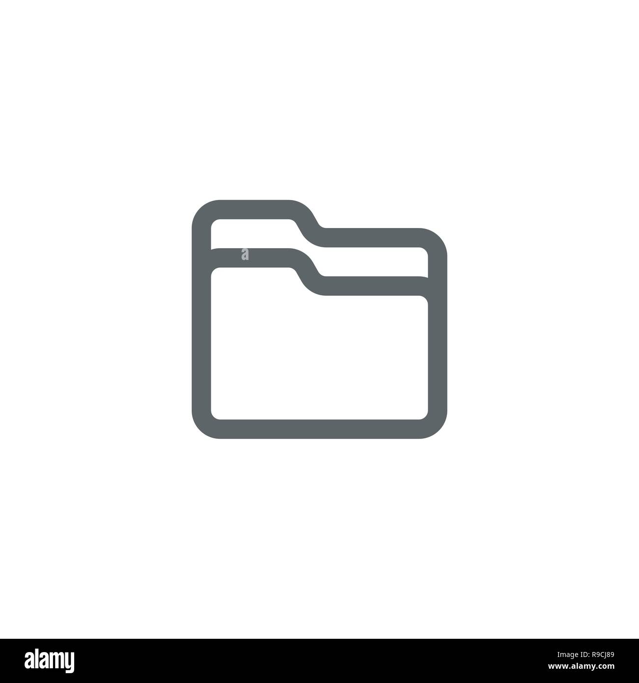 Two Folder line icon vector isolated on white background Stock Vector ...