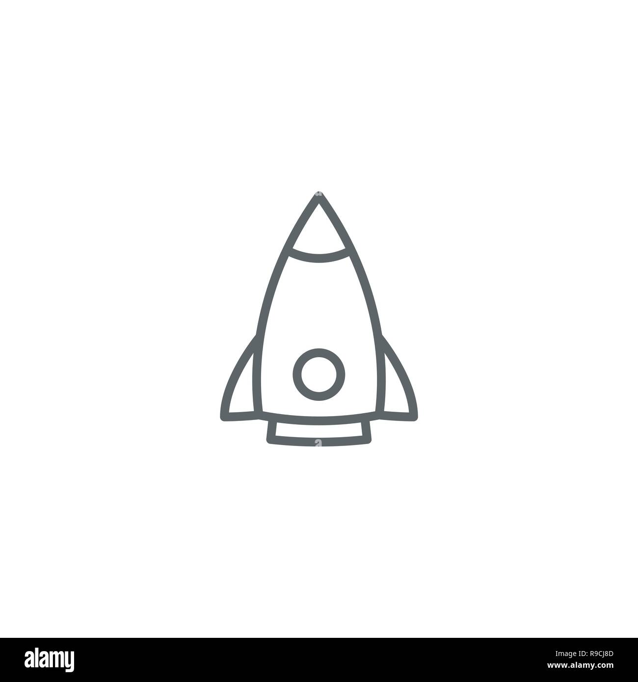 Rocket line icon vector isolated on white background Stock Vector Image ...