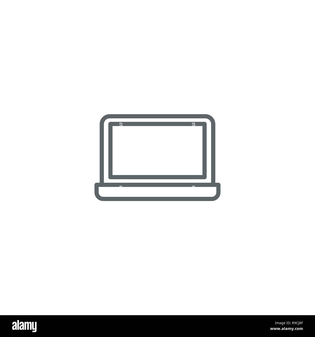 Laptop line icon vector isolated on white background Stock Vector Image ...