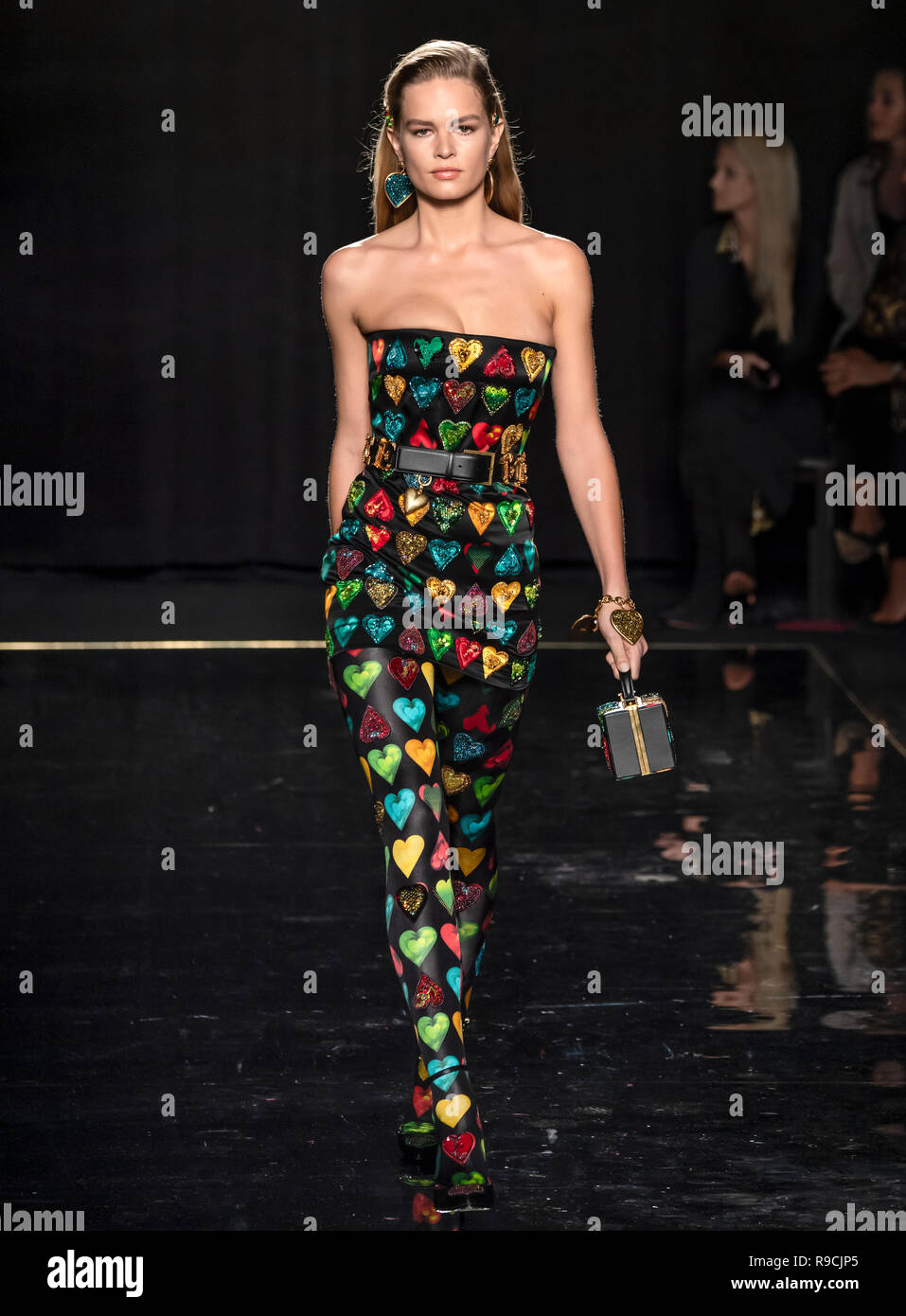 NEW YORK, NY - December 02, 2018: Anna Ewers walks the runway at the ...