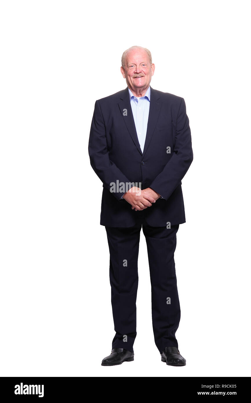Beautiful old man in front of a background Stock Photo - Alamy