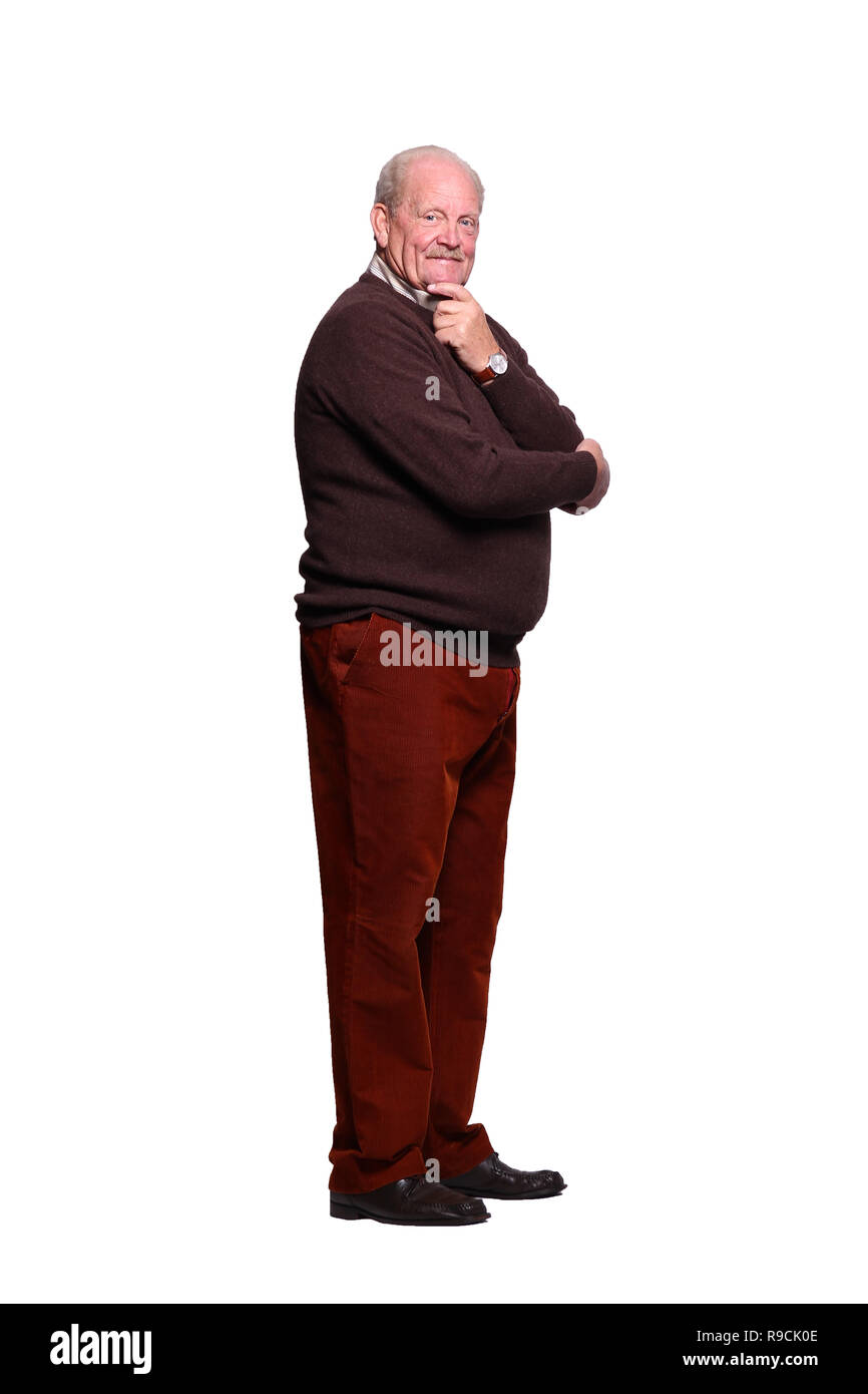 Beautiful old man in front of a background Stock Photo - Alamy