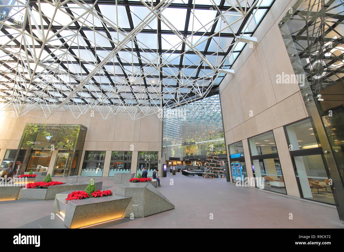People visit Collins Place shopping complex in Melbourne Australia ...
