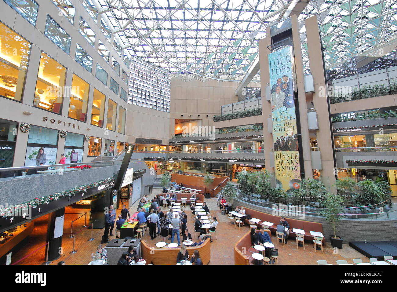 People visit Collins Place shopping complex in Melbourne Australia ...