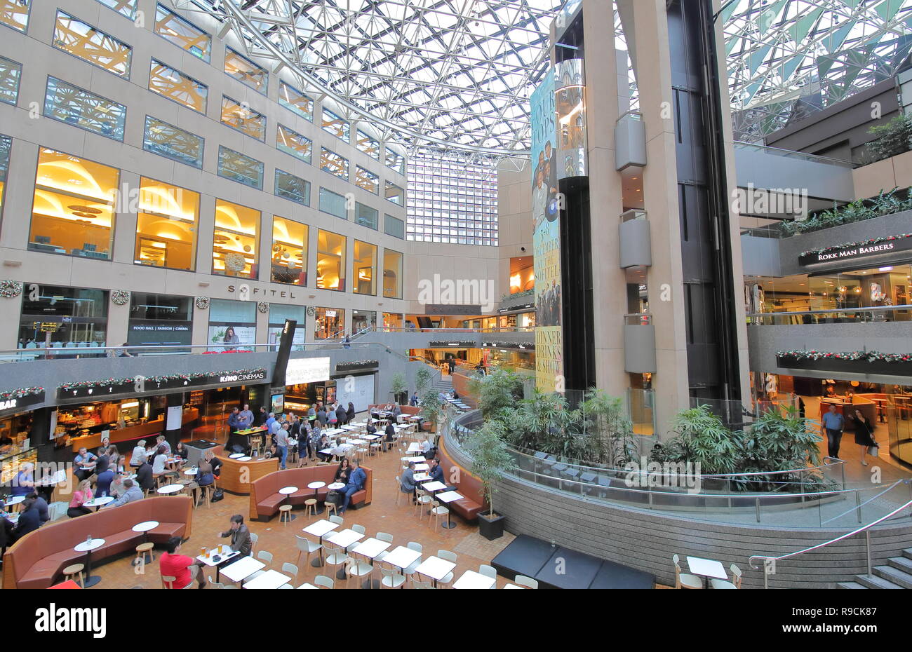 People visit Collins Place shopping complex in Melbourne Australia ...