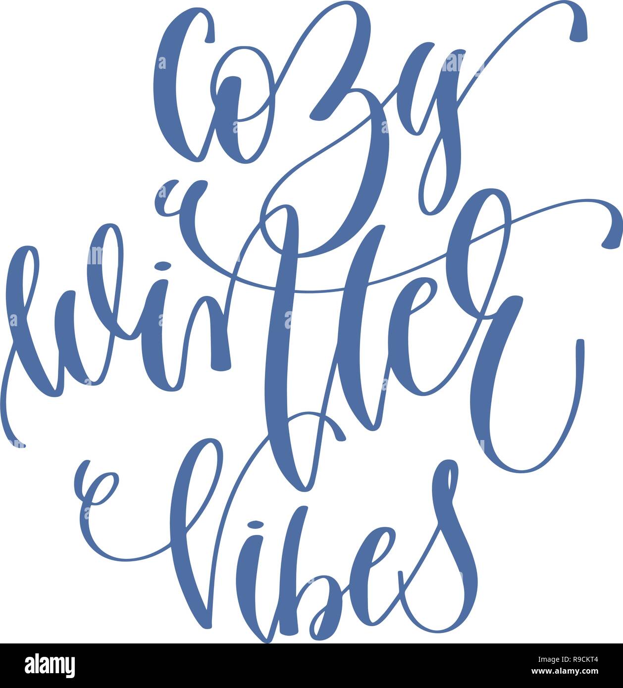 cozy winter vibes - handwritten lettering text Stock Vector Image & Art ...