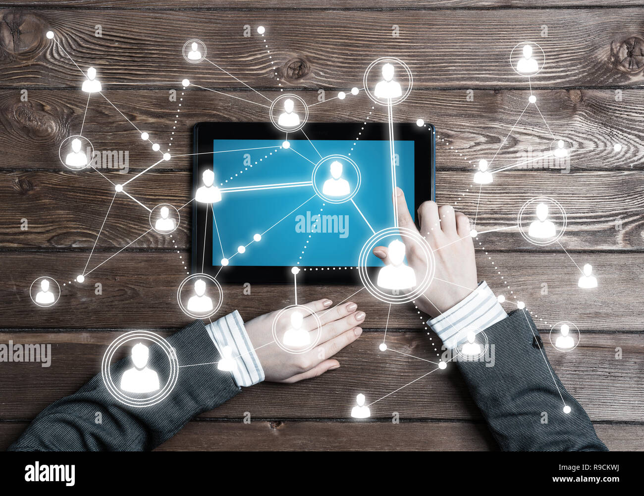 Concept of social communication and networking with social connection ...