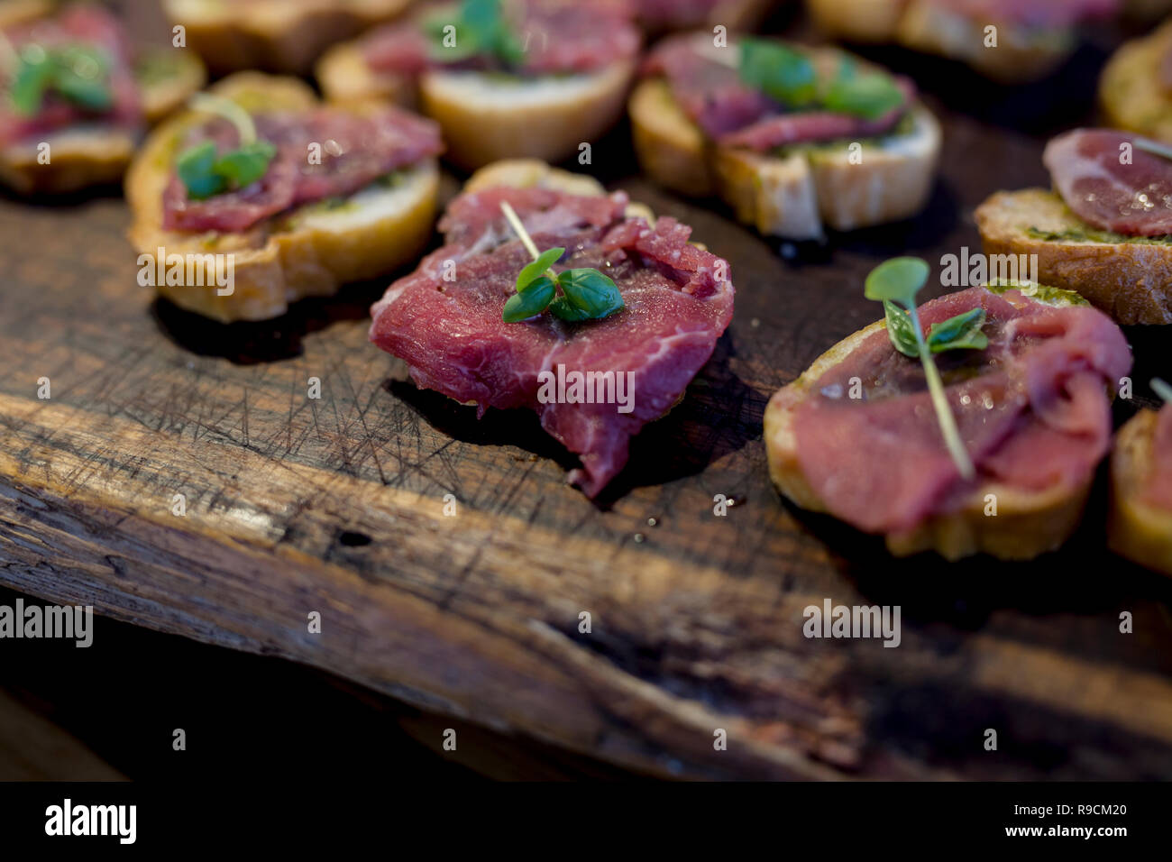 Making all kinds of red meat, fresh and raw red meat preparation Stock ...