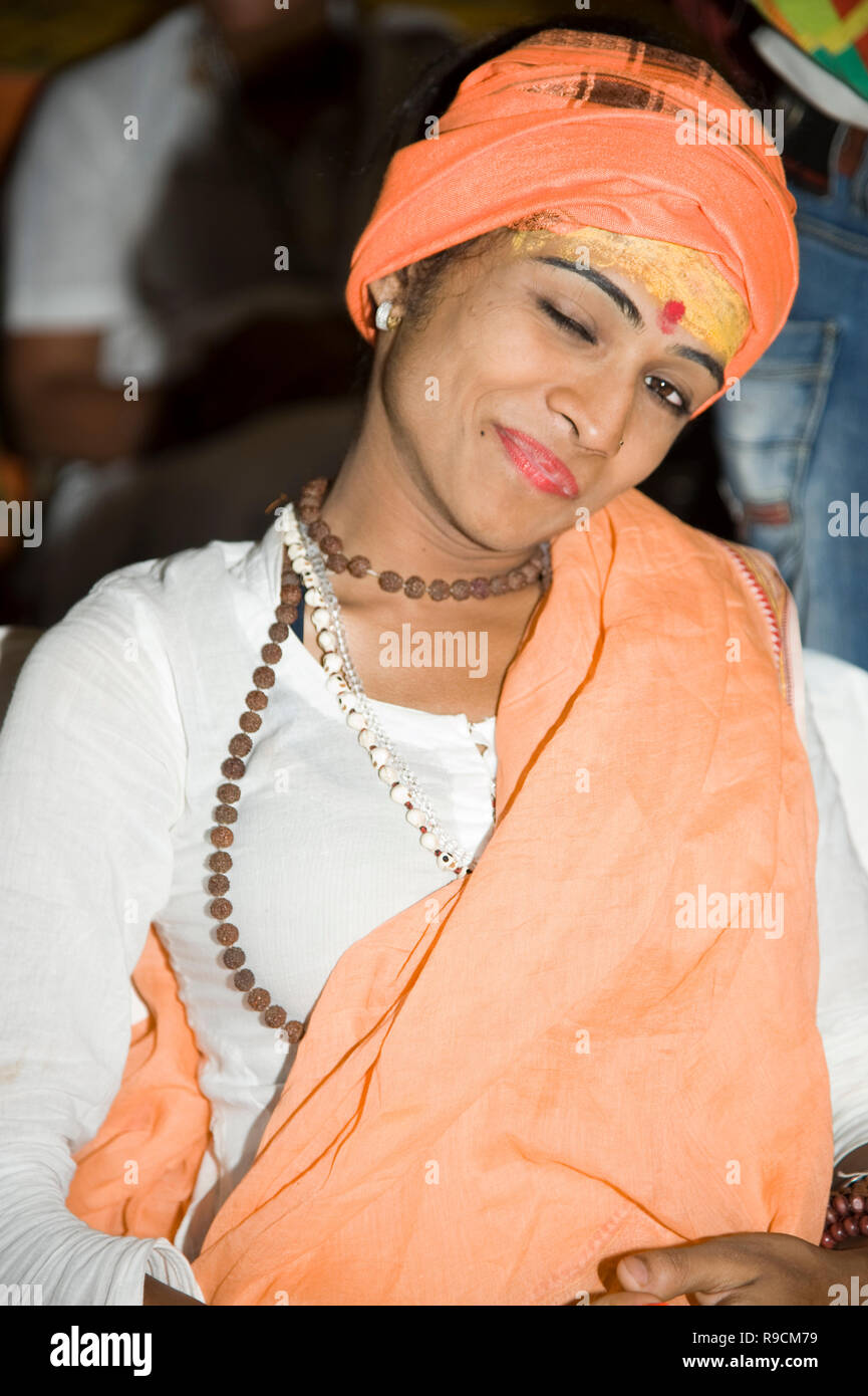 vertical portrait of hijra transgenders at Kinnar Akhara 2016 Simhasth ...