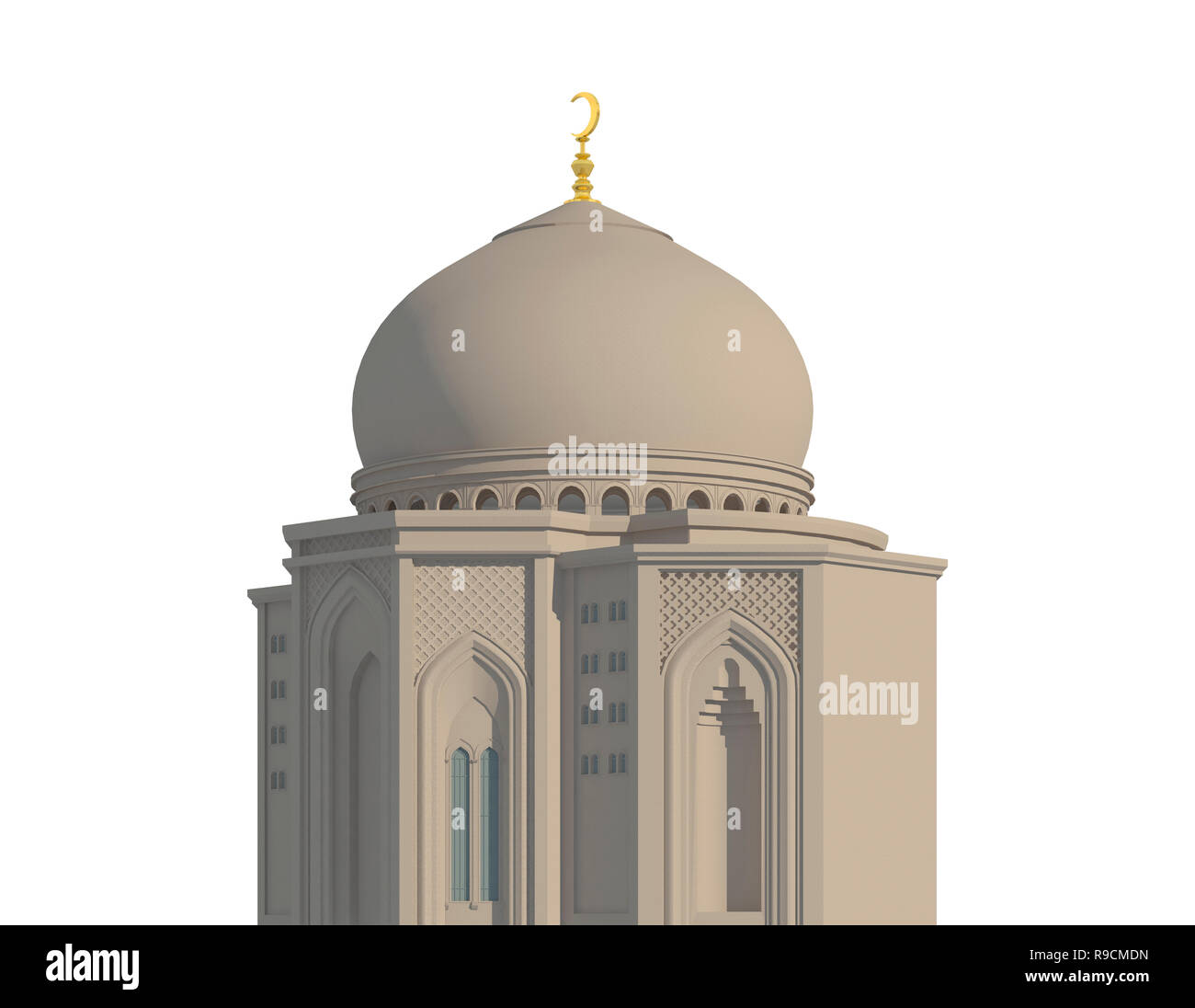 3D illustration Middle East building isolated on white background Stock ...