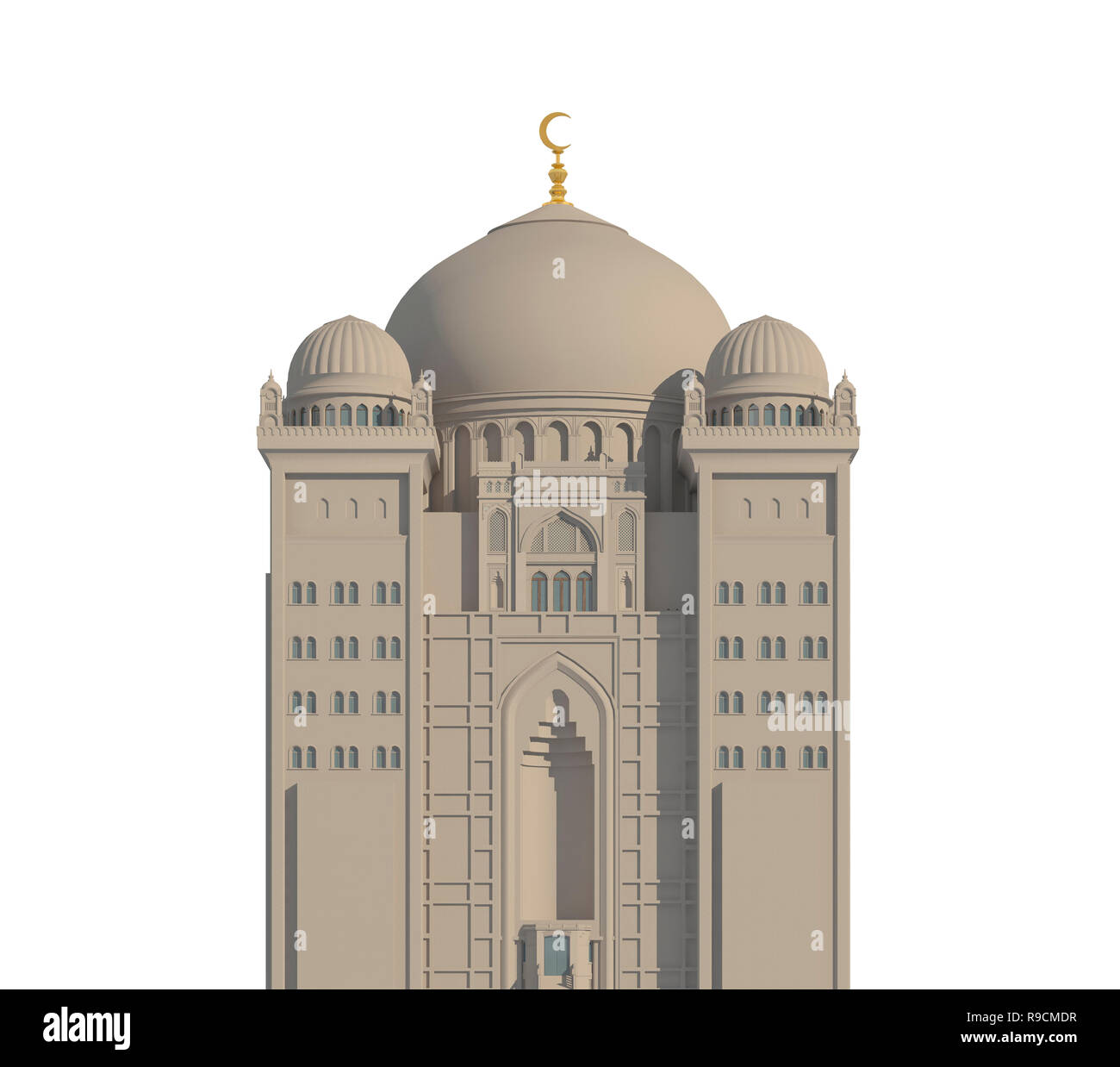 3D illustration Middle East building isolated on white background Stock ...