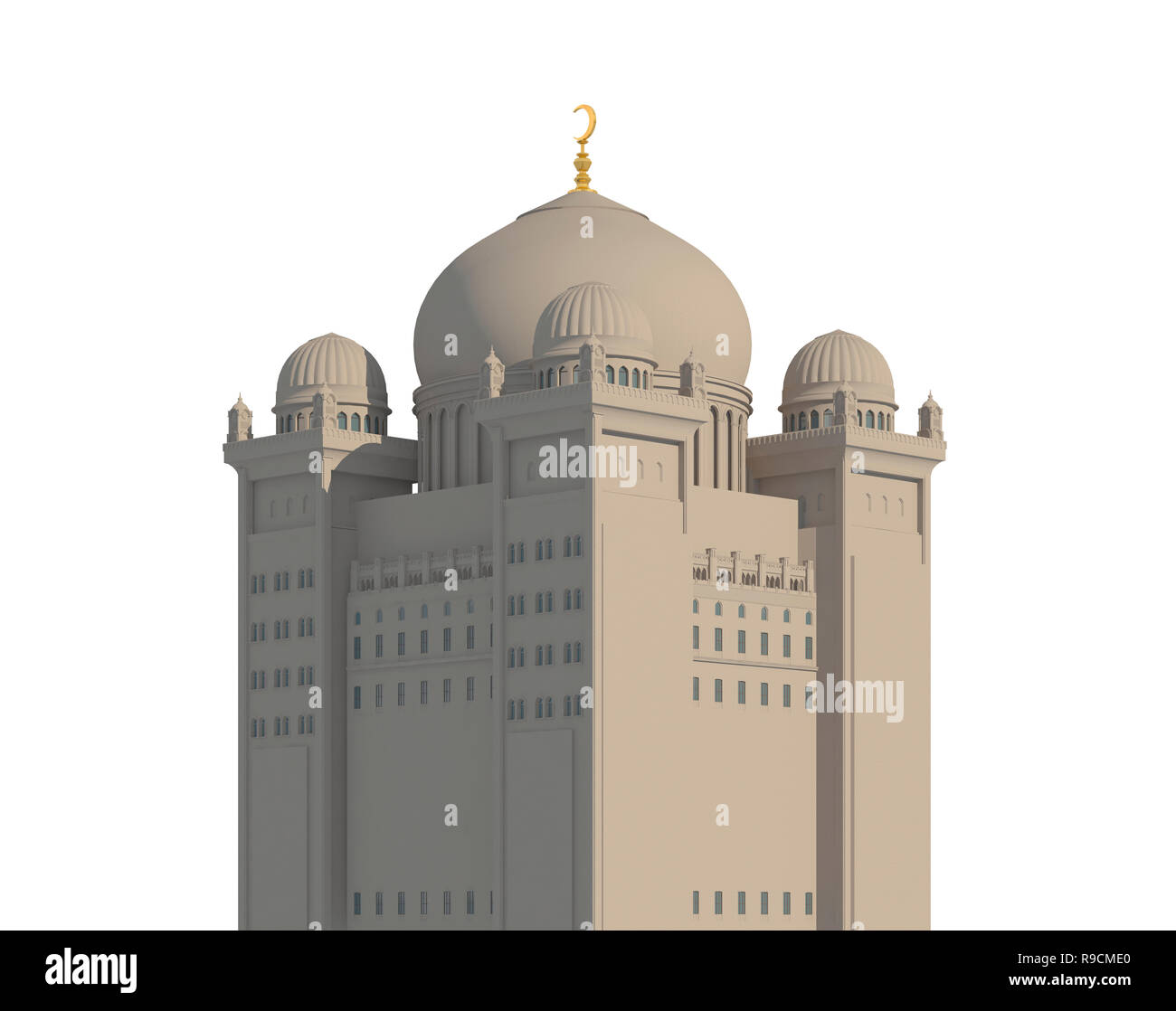 3D illustration Middle East building isolated on white background Stock ...