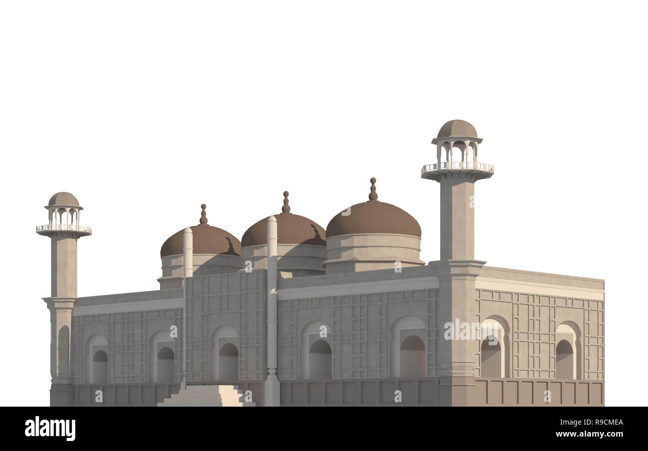 3D illustration Middle East building isolated on white background Stock ...