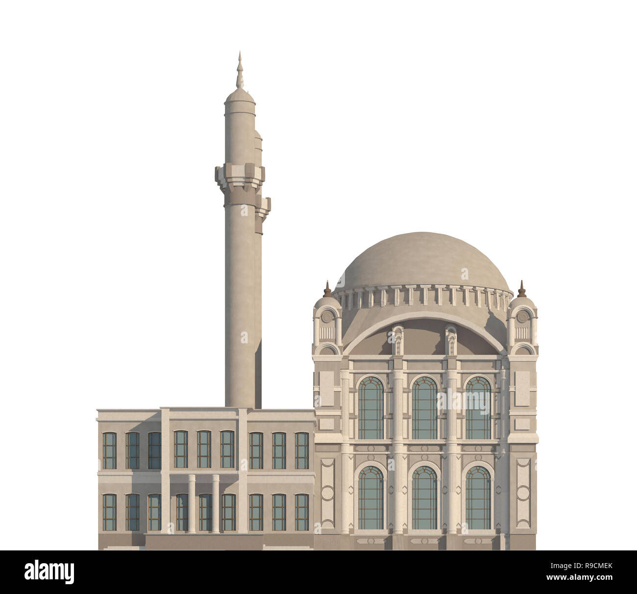 3D illustration Middle East building isolated on white background Stock ...