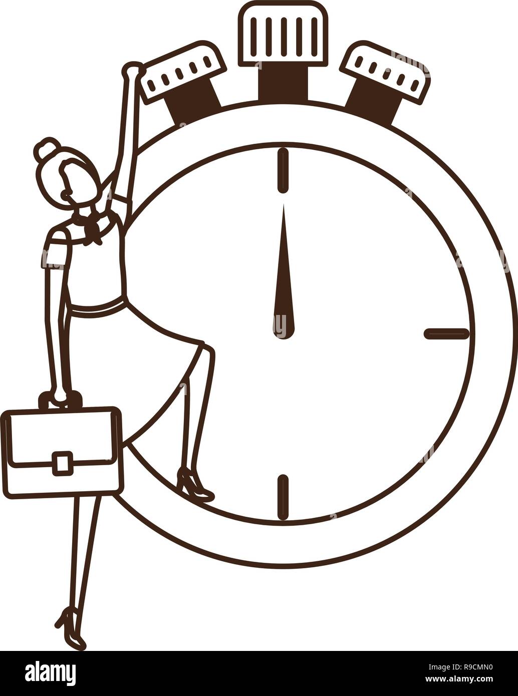 businesswoman with clock avatar character Stock Vector Image & Art - Alamy