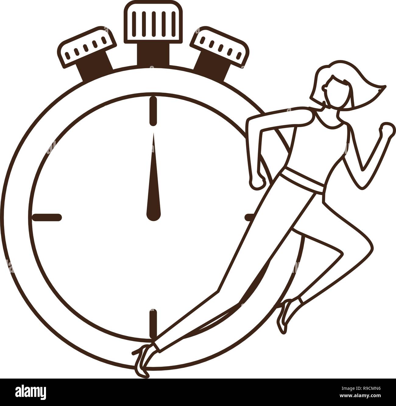businesswoman with clock avatar character Stock Vector Image & Art - Alamy