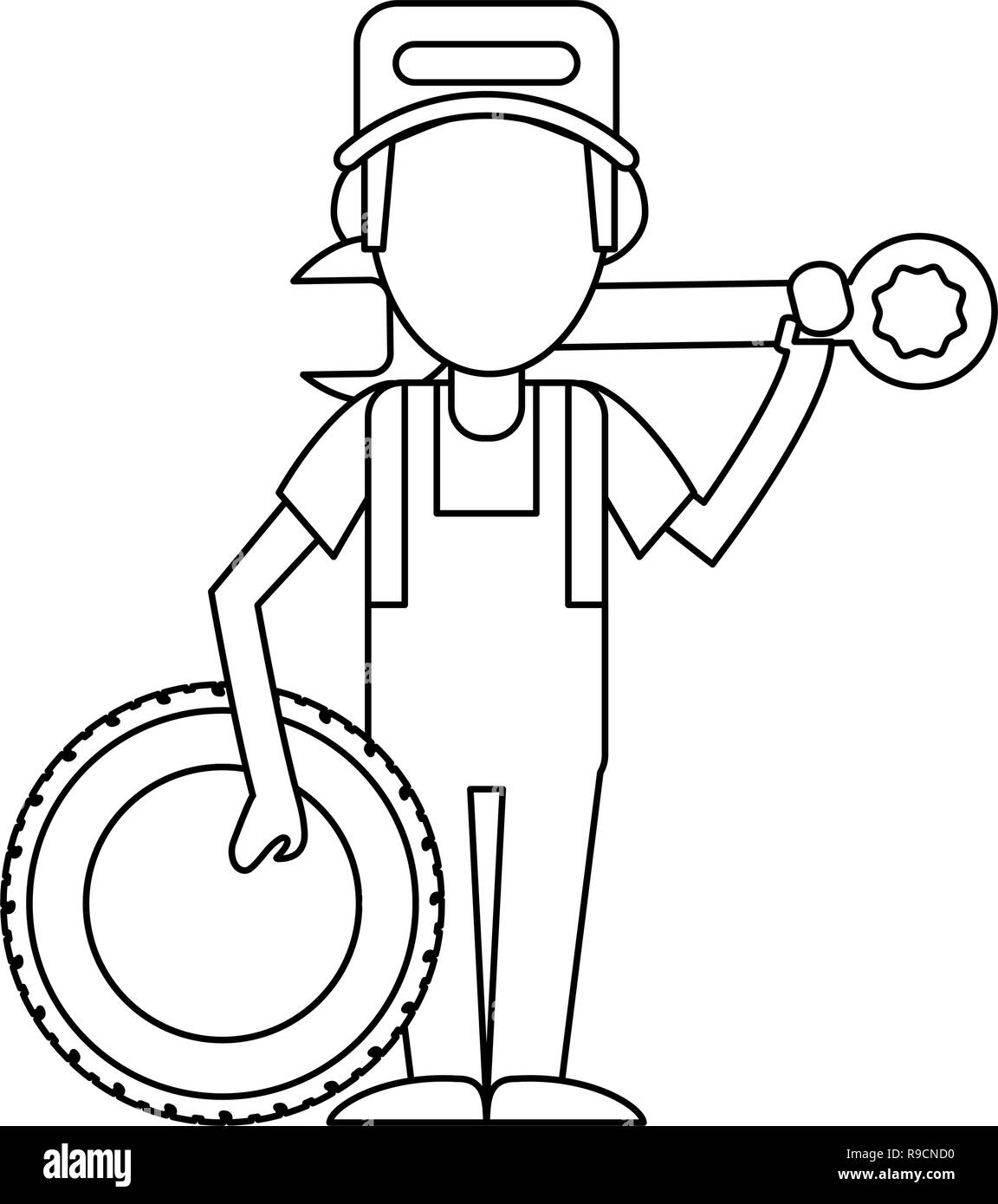 Car wheel in repair shop Black and White Stock Photos & Images - Alamy