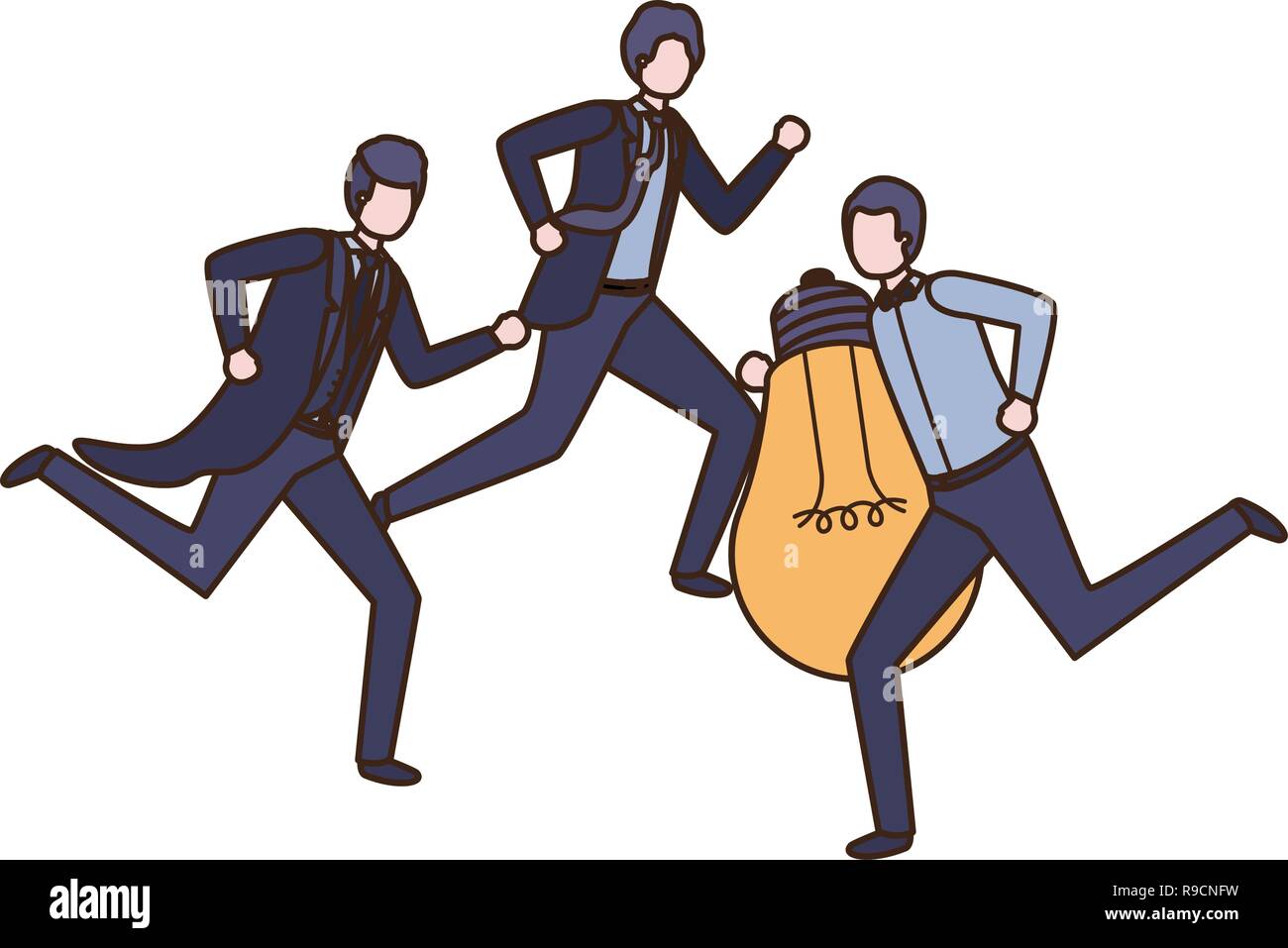 Businessmen with lightbulb avatar character Stock Vector Image & Art ...