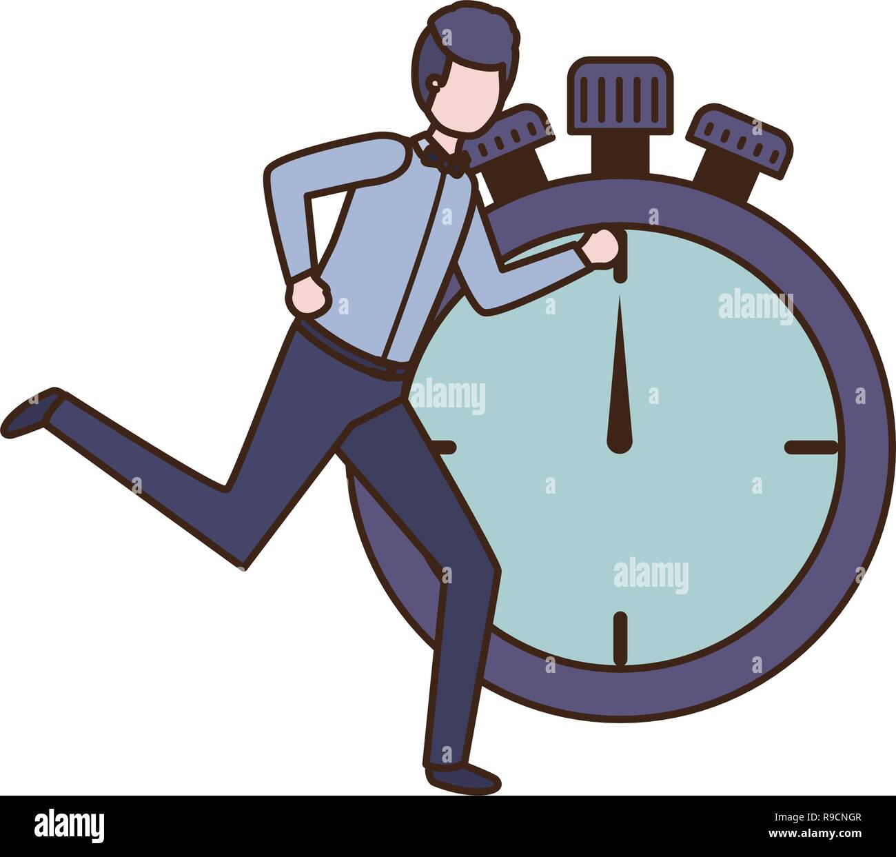 businessman with clock avatar character Stock Vector Image & Art - Alamy