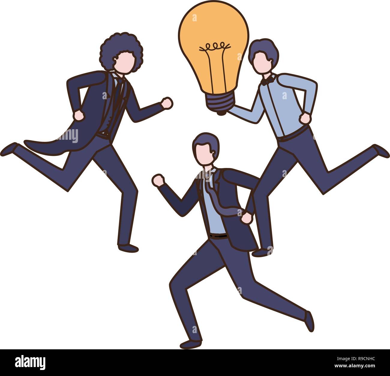 Businessmen with lightbulb avatar character Stock Vector Image & Art ...
