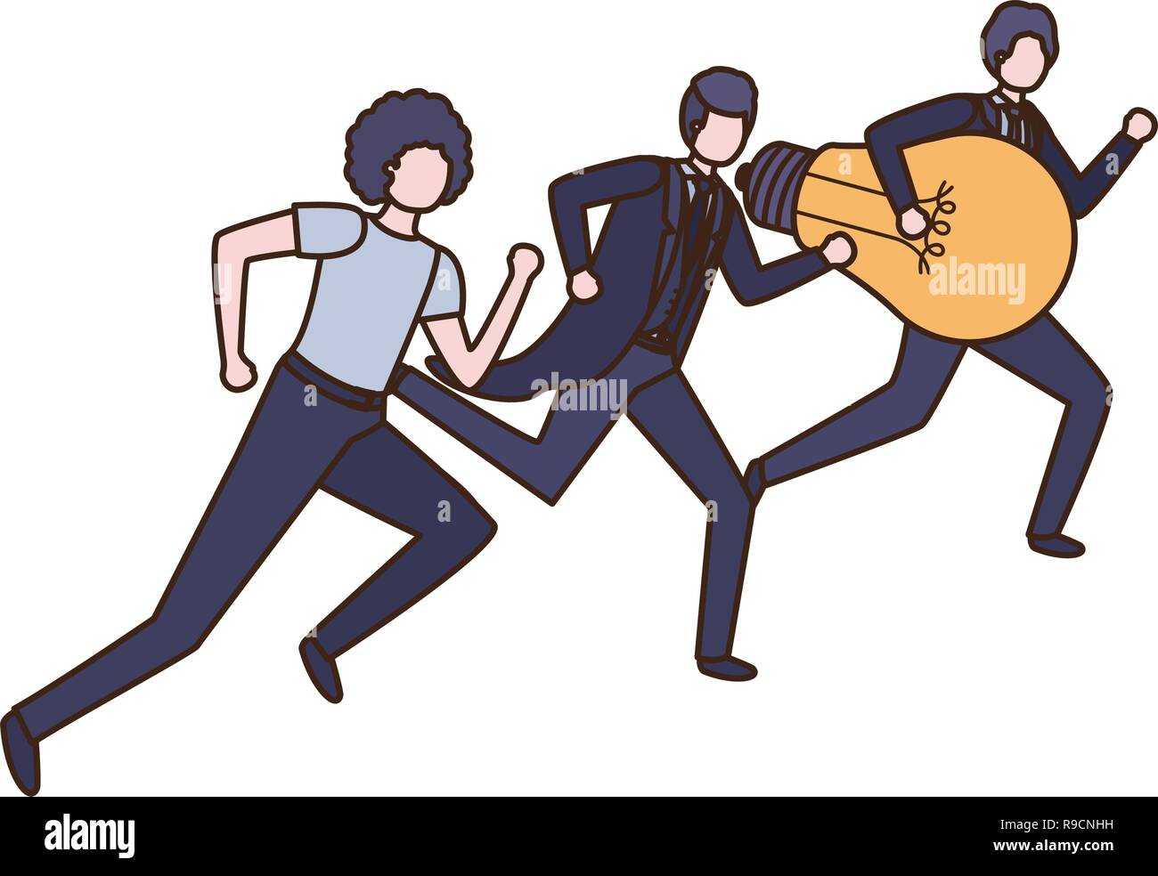 Businessmen with lightbulb avatar character Stock Vector Image & Art ...