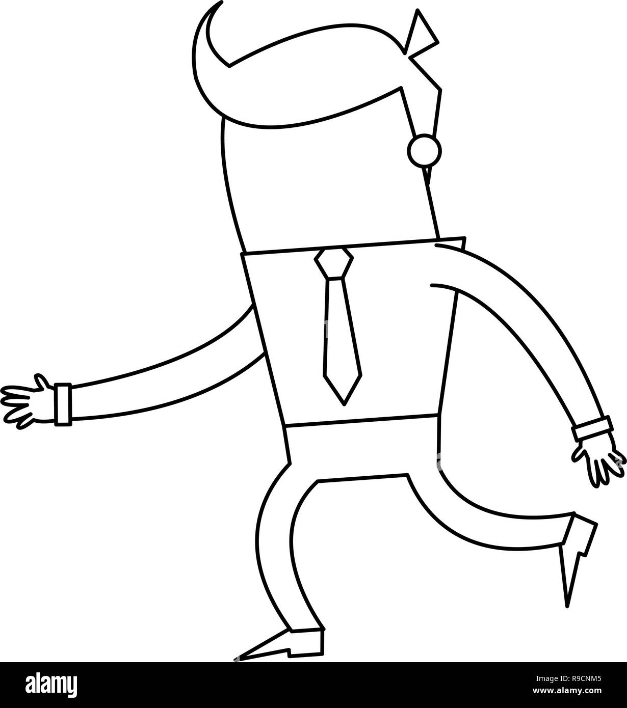 Business concept handsome smiling successful Black and White Stock ...