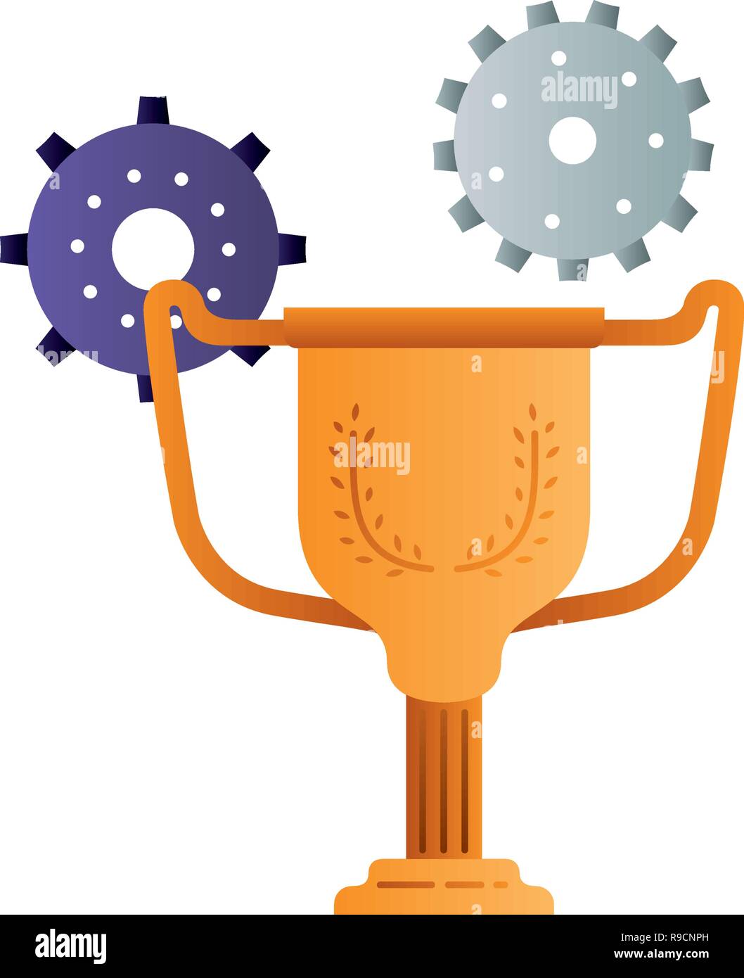 trophy with gears isolated icon Stock Vector Image & Art - Alamy