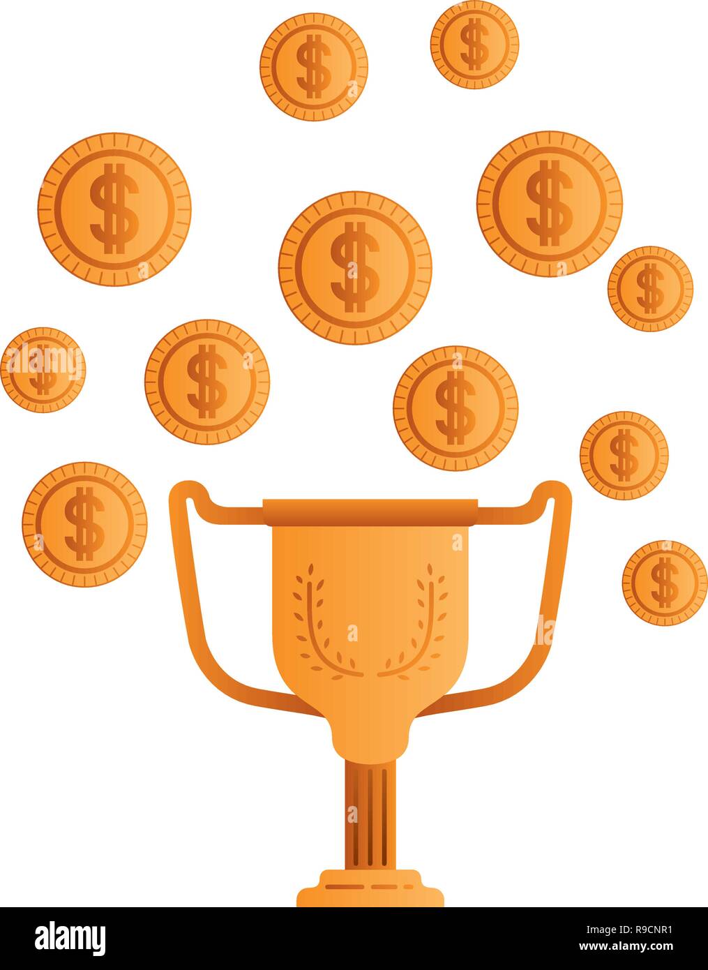 coins with trophies isolated icon Stock Vector Image & Art - Alamy