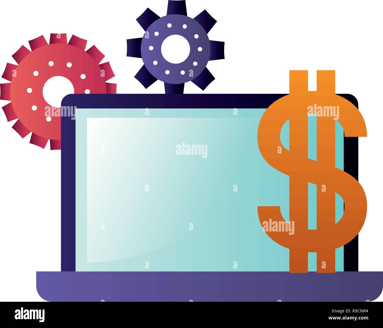 laptop computer screen with dollar symbol Stock Vector Image & Art - Alamy