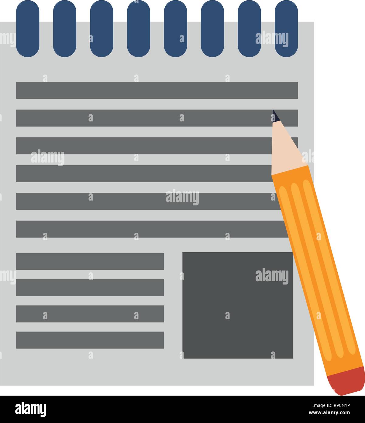 Notepad and pencil Stock Vector Image & Art - Alamy