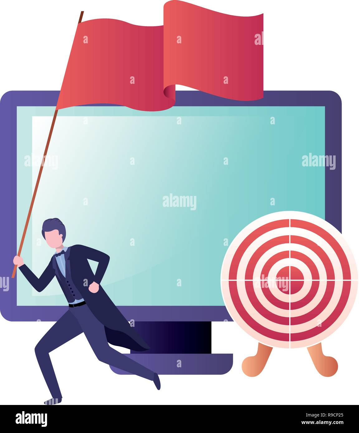 Running Computer Cartoon Character High Resolution Stock Photography ...