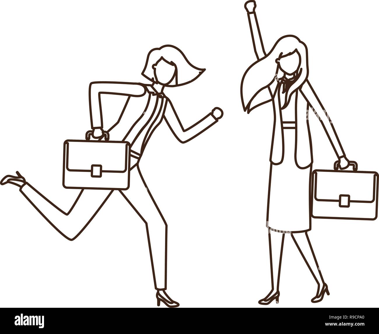 business women with portfolio avatar character Stock Vector Image & Art ...