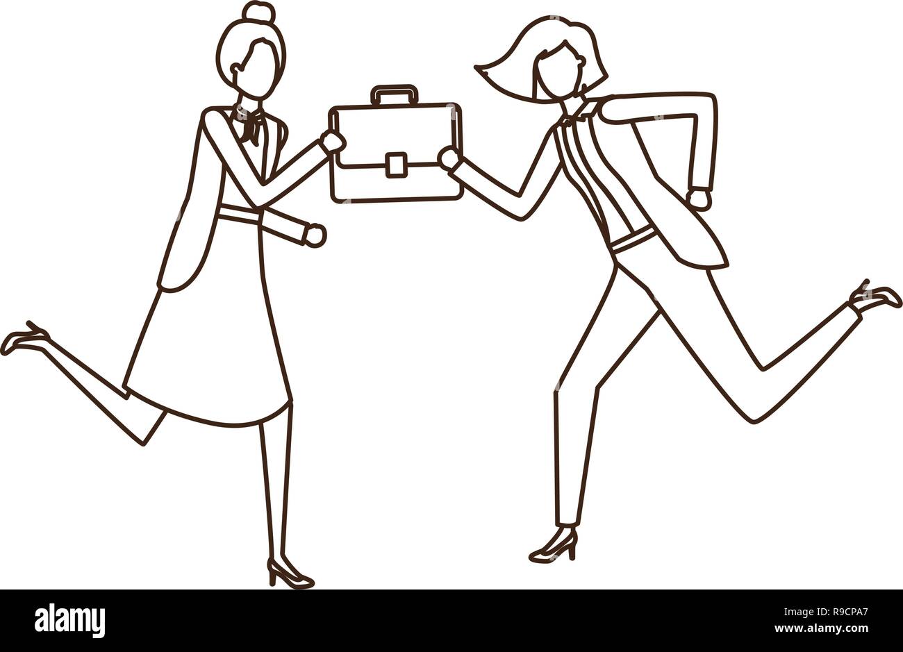 business women with portfolio avatar character Stock Vector Image & Art ...