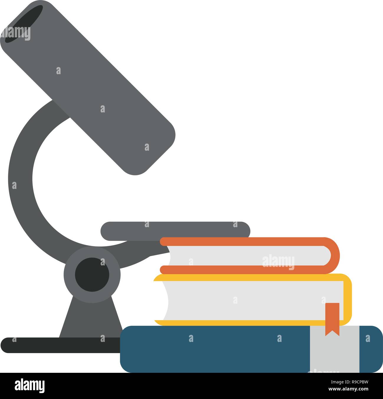 Microscope and books Stock Vector Image & Art - Alamy