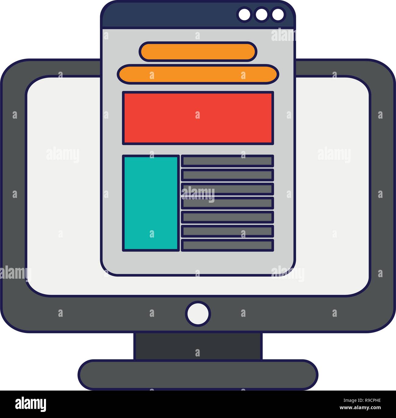 Computer with web app technology Stock Vector Image & Art - Alamy