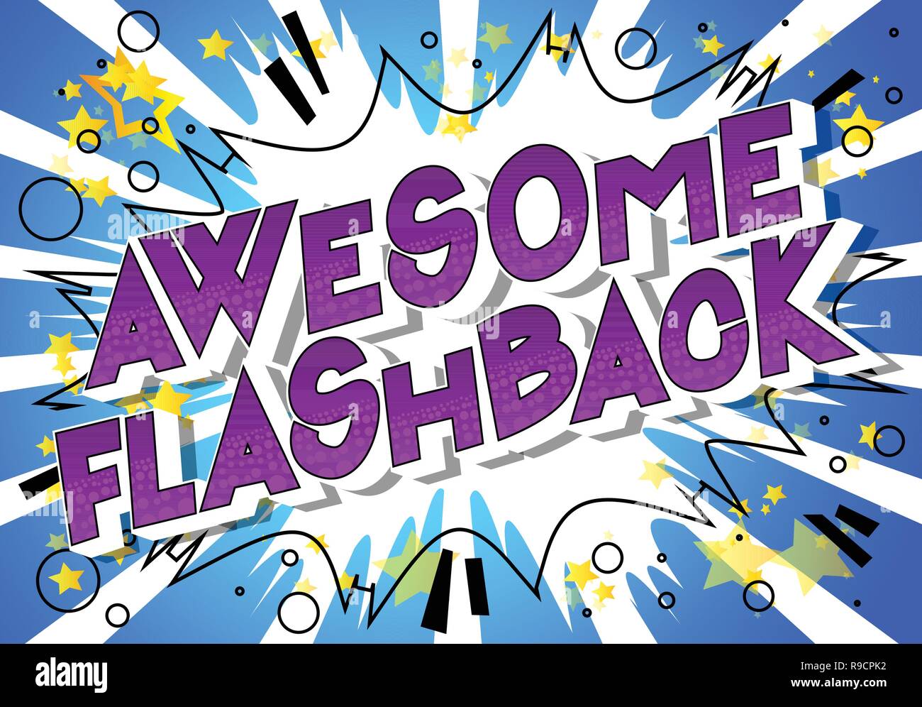 Awesome Flashback - Vector illustrated comic book style phrase on ...