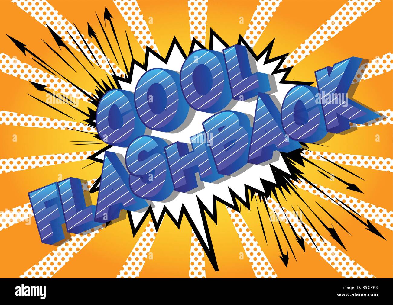 Cool Flashback - Vector illustrated comic book style phrase on abstract ...