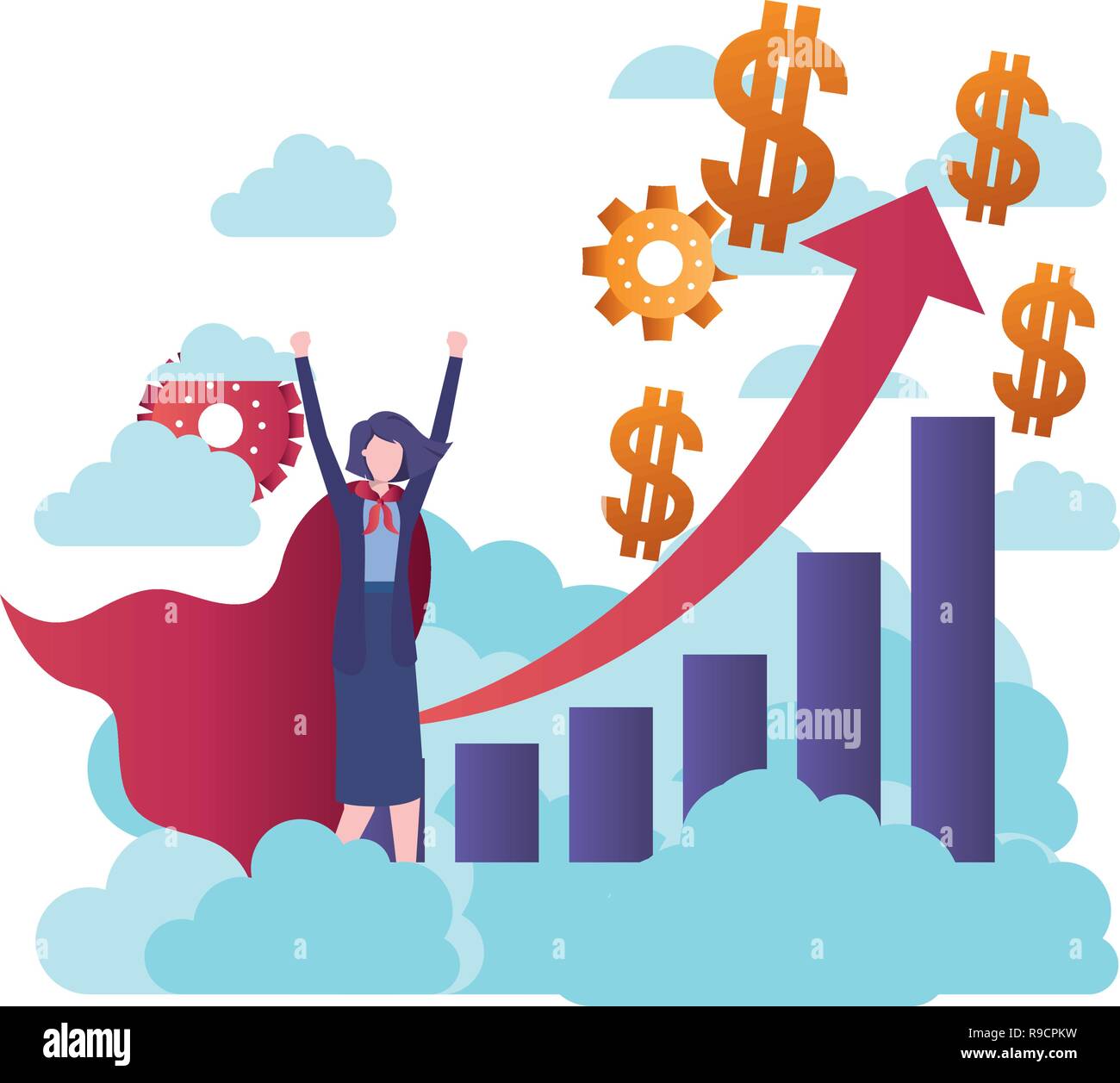 Chart growth super Stock Vector Images - Alamy
