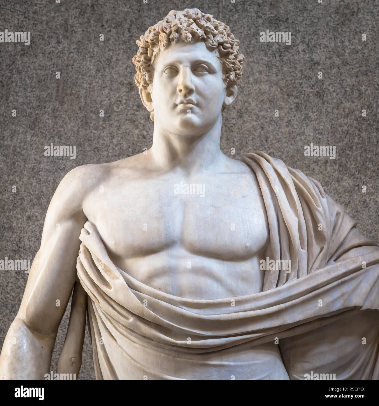 Copy of ancient marble statue with nacked sensual chest - Roman ...
