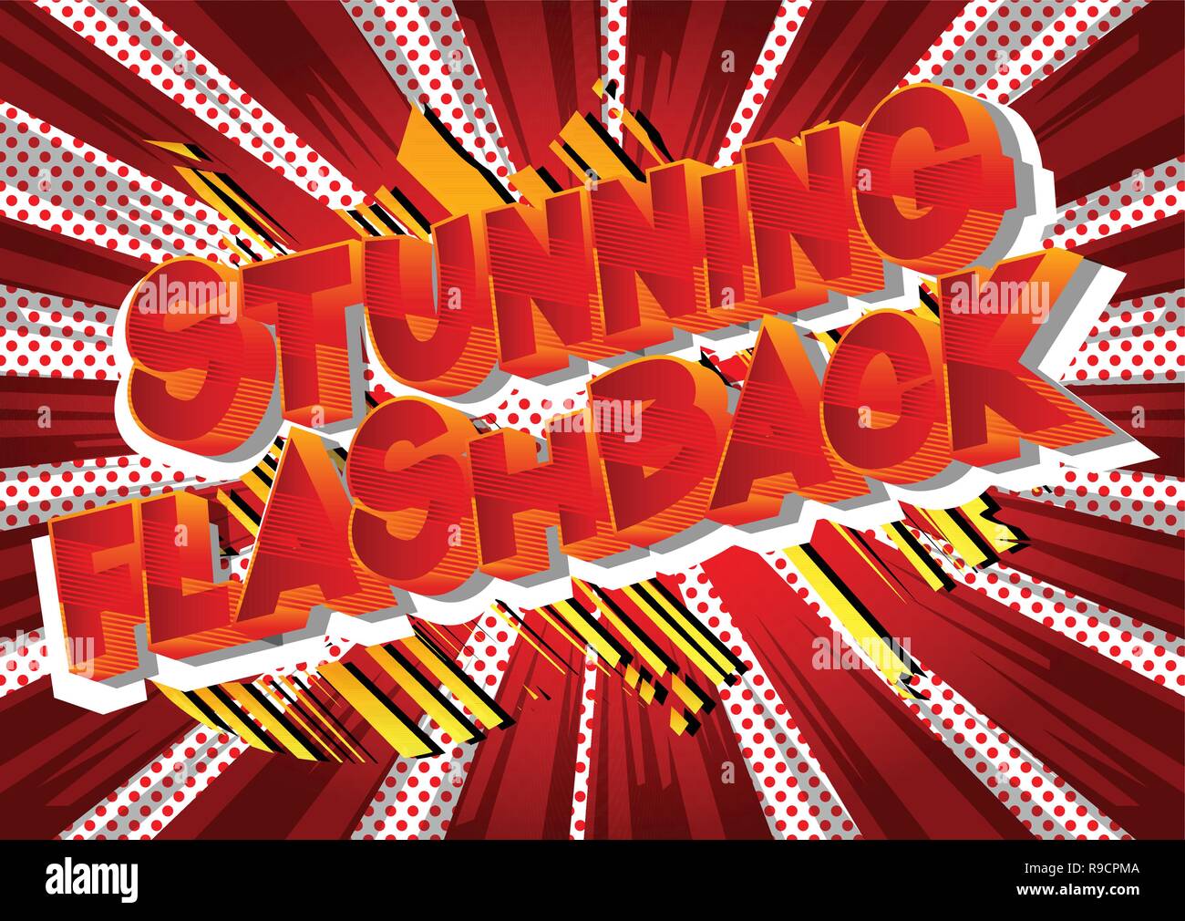 Stunning Flashback - Vector illustrated comic book style phrase on ...