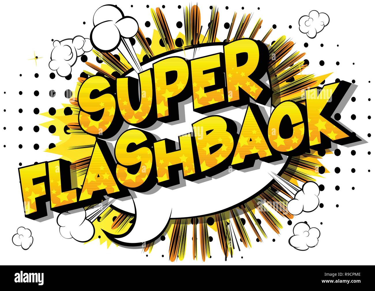 Super Flashback - Vector illustrated comic book style phrase on ...