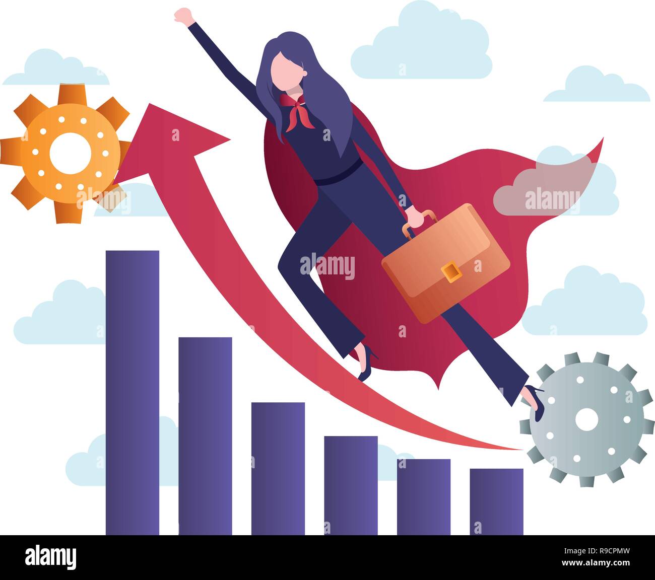 Chart growth super Stock Vector Images - Alamy