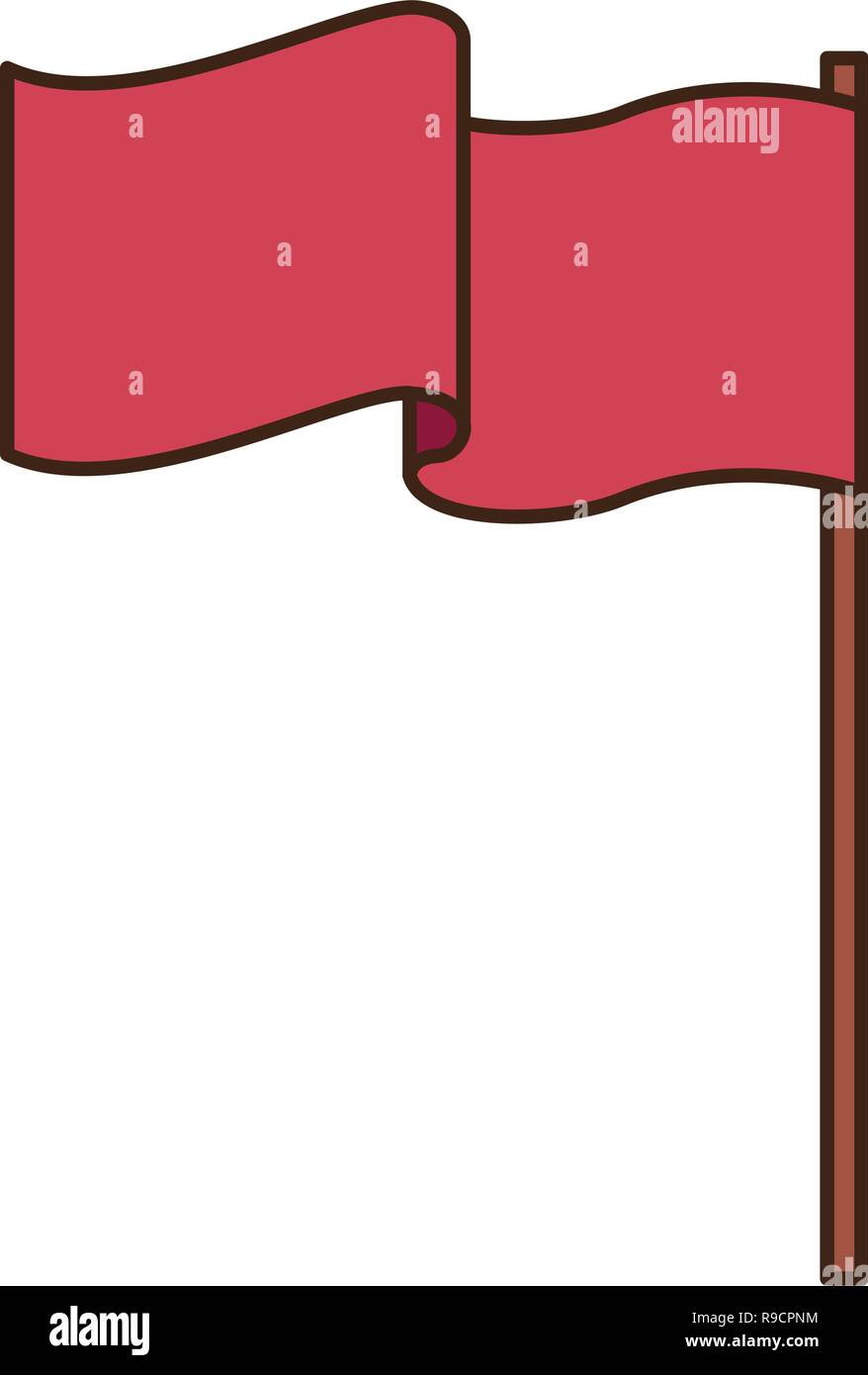 Single red warning flag Stock Vector Images - Alamy