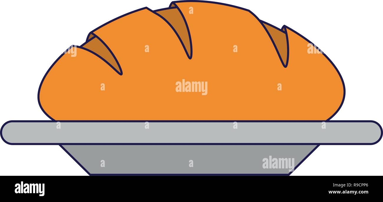 Bread on dish Stock Vector Image & Art - Alamy