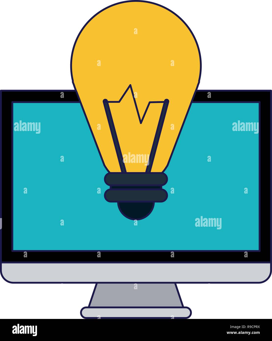 Computer screen with big idea Stock Vector Image & Art - Alamy