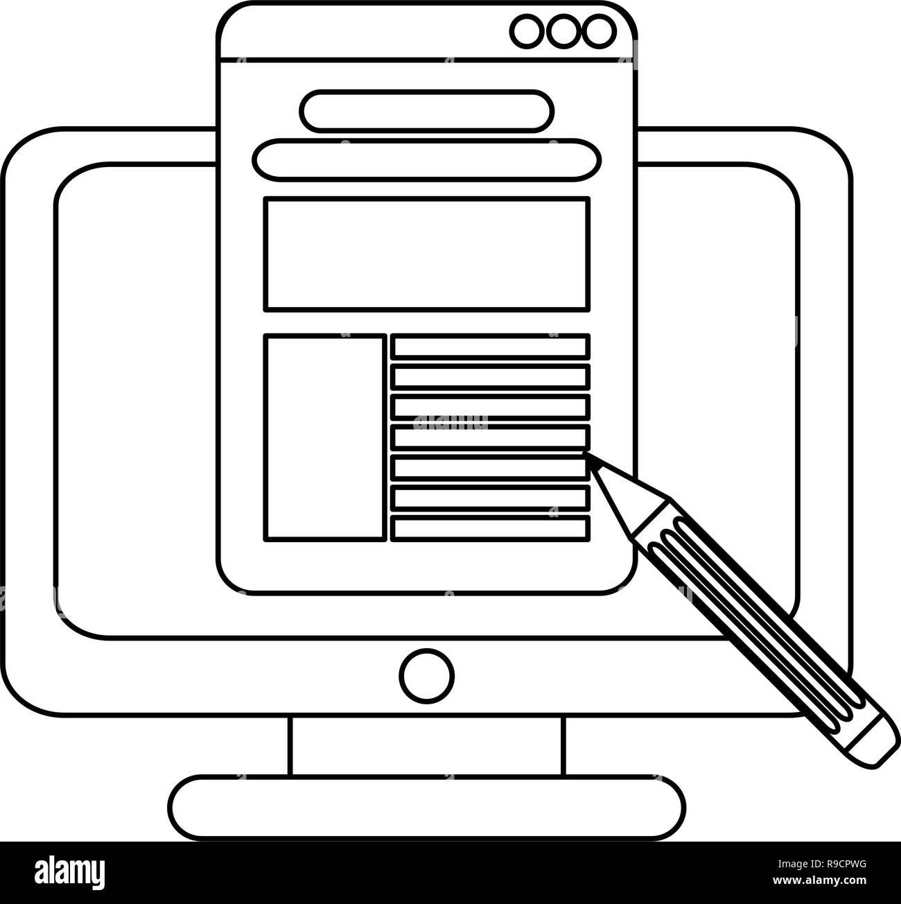 Elearning online education in black and white Stock Vector Image & Art ...