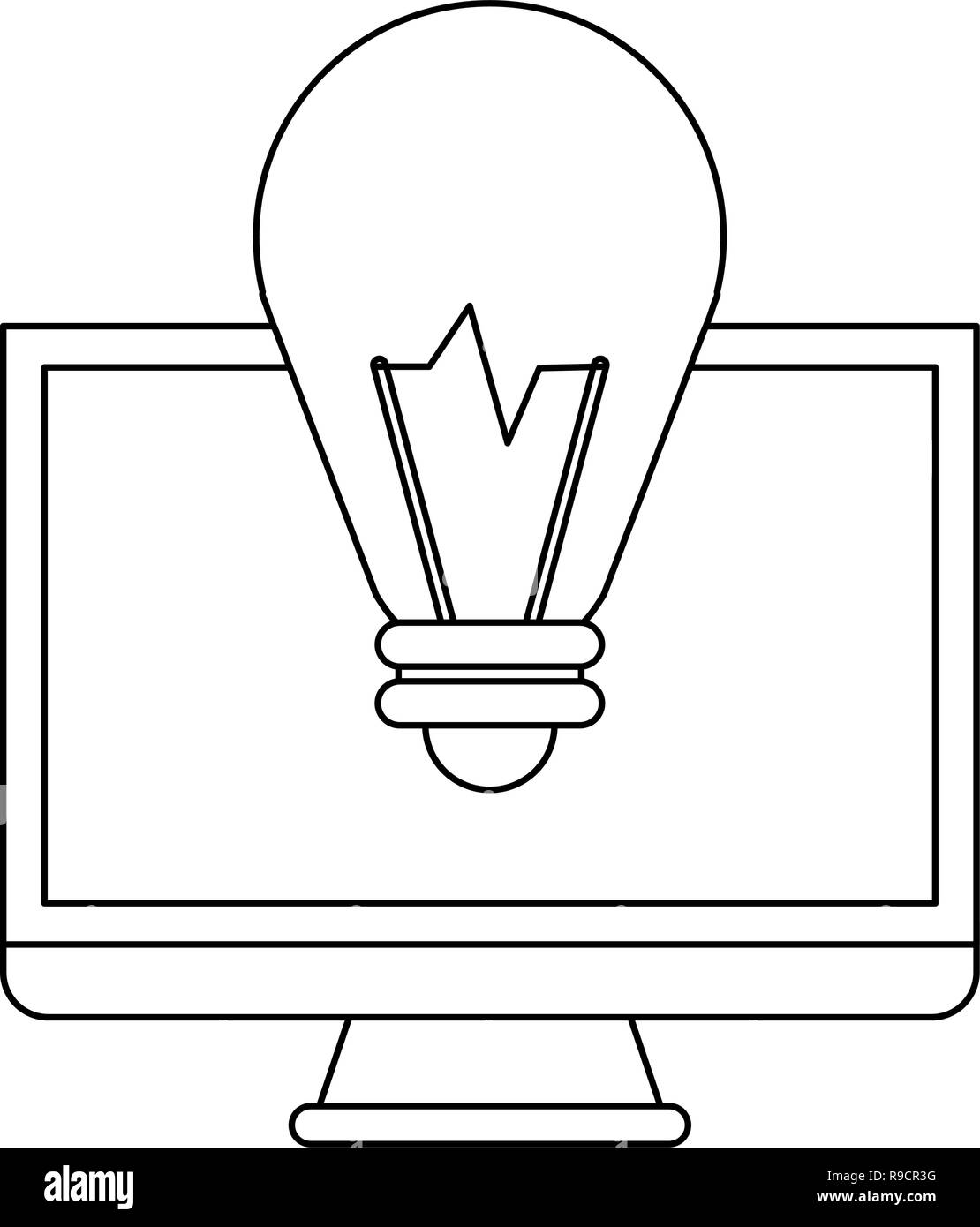 Young man using computer in office Black and White Stock Photos ...