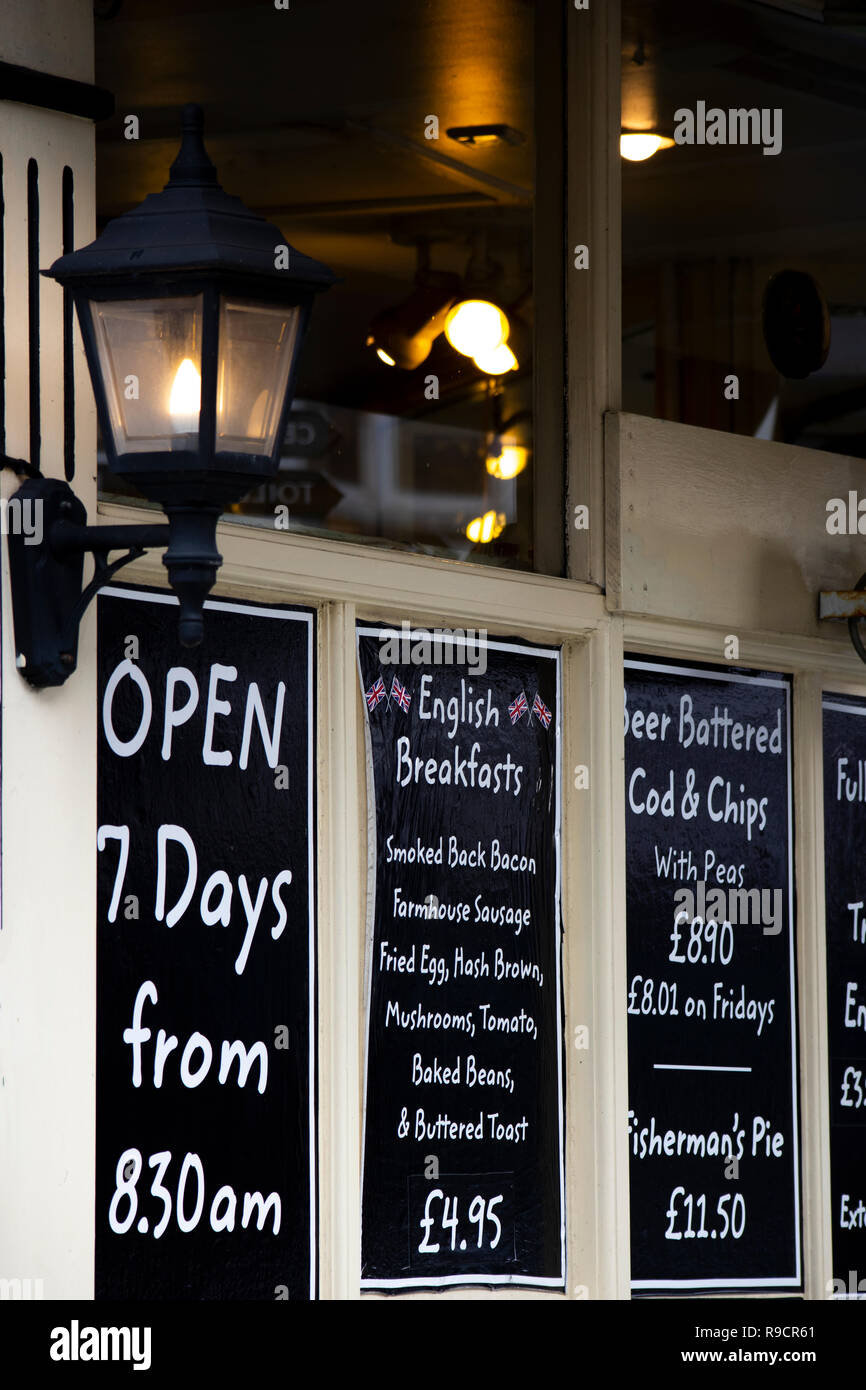 Salisbury, Wiltshire, England - November 08, 2018: restaurant menu ...
